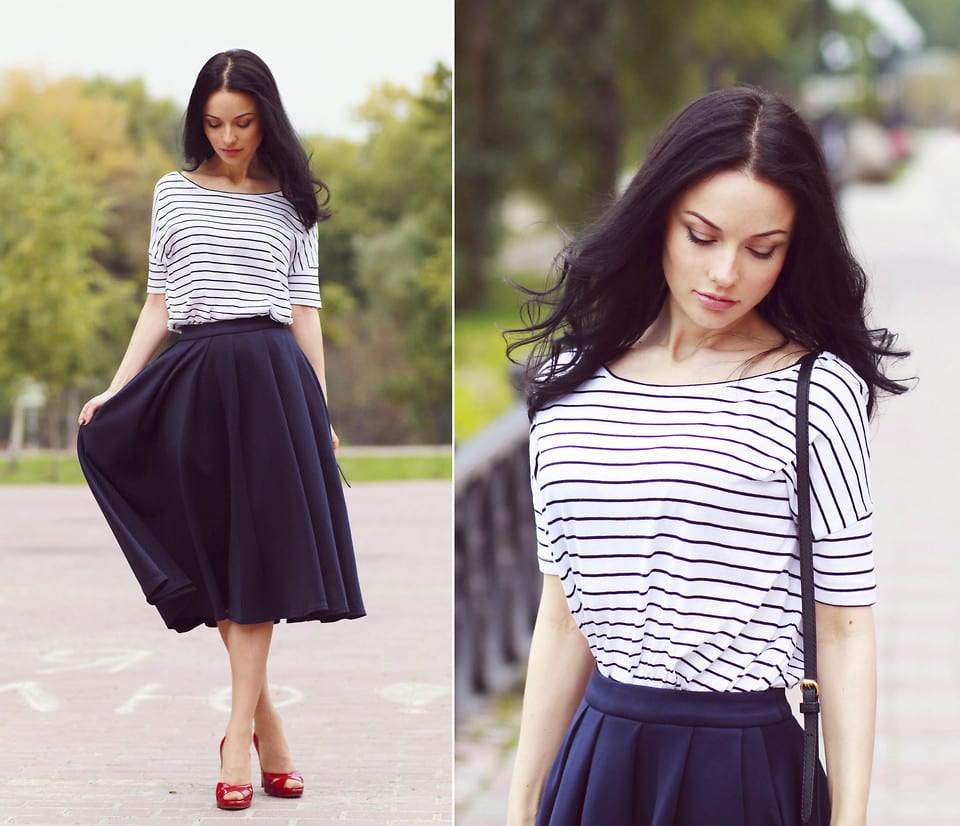 Fashionista NOW: Striped Top & Skirt Combo Fashion Inspiration